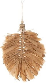 Přírodní závěsná dekorace ve tvaru listu Raffia - 25*4*27/ 35 cm