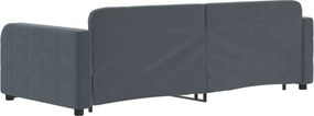 Válenda s přistýlkou tmavě šedá 90 x 200 cm samet 3196930