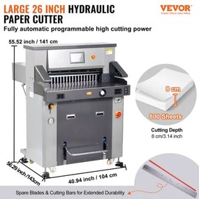 elektrická hydraulická řezačka papíru 66 cm šířka řezu 8 cm tloušťka 17,8 cm