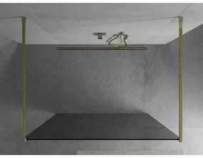 Mexen Kioto volně stojící sprchová zástěna 110 x 200 cm, Grafitově černá, Zlatá - 800-110-002-50-40