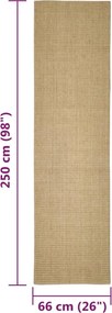 Sisalový koberec pro škrabací sloupek 66 x 250 cm 3203412