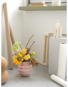 Růžovo-bílá porcelánová váza Kähler Design Nuovo, výška 20,5 cm