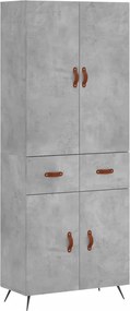 Skříň highboard betonově šedá 69,5x34x180 cm kompozitní dřevo 3198125