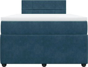 Box spring postel s matrací modrá 120 x 190 cm samet 3287690