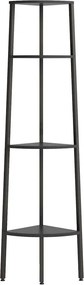 4patrová rohová police černá 45,5 x 31,5 x 150 cm 336393