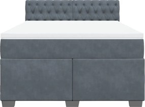 Box spring postel s matrací tmavě šedý 140 x 190 cm samet 3288613