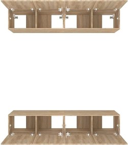 TV skříňky 4 ks dub sonoma 80 x 30 x 30 cm kompozitní dřevo 3114184