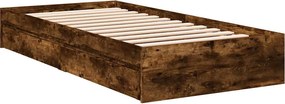 Rám postele se zásuvkami kouřový dub 75x190 cm kompozitní dřevo 3280717