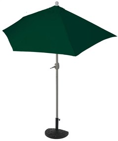 Slunečník půlkruh Parla - polyester/hliník - 270cm zelený se stojanem