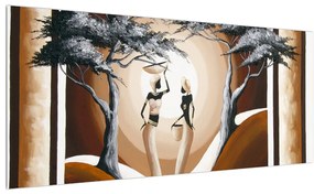 Orientální obraz dvou žen a stromu  (100x40 cm)