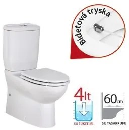 Canakcilar Ceramic Creavit SEDEF SD3842 kombi wc + bidet 2v1 uni odpad