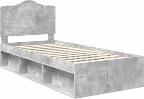 Rám postele Betonově šedá 100 x 200 cm Masivní borové dřevo 3413347