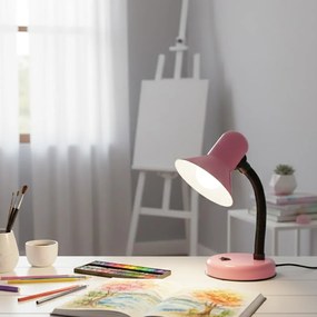 Stolní lampa Mentor, 1x růžové stínítko, p