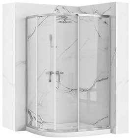 Rea Look, čtvrt-kruhový sprchový kout 100x80x190 cm + bílá sprchová vanička, pravá, KPL-10002
