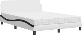 Postel s matrací Dover bílá a černá 140 x 190 cm umělá kůže 3208403