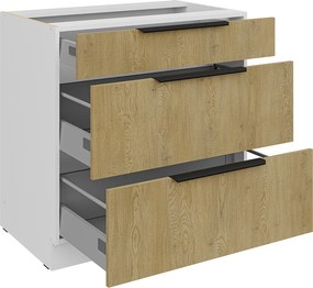 CREMONA bc | dolní skříňka 80 D 3S zásuvková | 80 cm | PREMIUM BOX | bílá/cremona