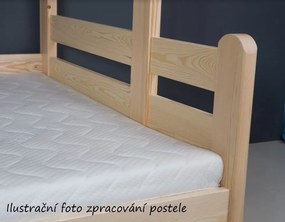 Dětská postel z masivu borovice ROMA se šuplíky - 200x90 cm - přírodní borovice