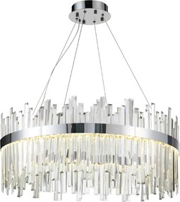 Závěsný LED křišťálový lustr APP1516-CP60 stříbrný