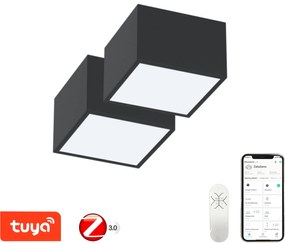 Led světlo immax neo sada 2x canto smart stropní svítidlo 15x15cm 12w černé zigbee 3.0 +do