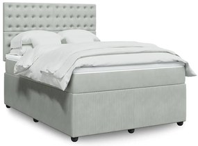Box spring postel s matrací světle šedá 140x190 cm samet 3292346