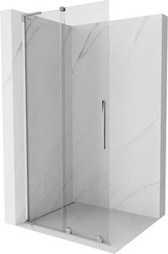 Mexen Velar L, posuvná sprchová zástěna Walk-in 110 x 200 cm, 8mm čiré sklo, chromová, 871-110-003-03-01