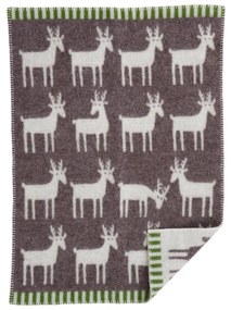 Vlněná dětská deka Deer barque 65x90, Klippan Švédsko Hnědá