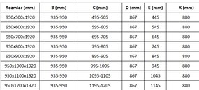 Mexen Pretoria sprchový kout 95x110cm, 6mm sklo, chromový profil-čiré sklo, 852-095-110-01-00