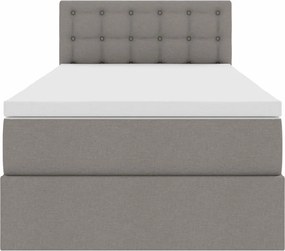 Postel s úložným prostorem a matrací Taupe 100 x 200 cm Samet 3370617