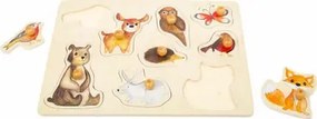 Small Foot Dřevěné puzzle Lesní zvířátka / od 12 měsíců