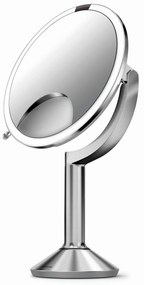 Kosmetické zrcátko simplehuman sensor trio, led osvětlení, 1x/5x/10, dobíjecí, matná nerez