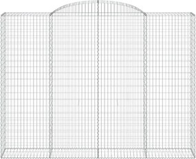 Klenuté gabionové koše 2 ks 300x50x220/240cm pozinkované železo 3146809
