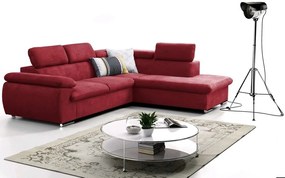 Rohová sedací souprava Viera, červená látka, pravý roh