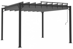 Pergola s lamelovou střechou 3 x 3 m hliník / látka Dekorhome Krémová