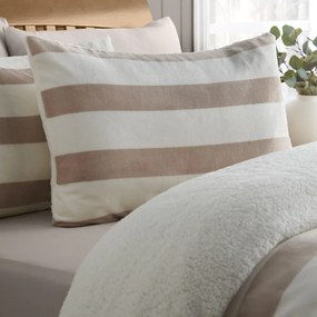 Povlečení na jednolůžko s beránkem v přírodní barvě 135x200 cm Cosy Sherpa Stripe – Catherine Lansfield