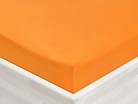 Jersey napínací prostěradlo JR-006 Oranžové 140 x 200 - výška 20 cm