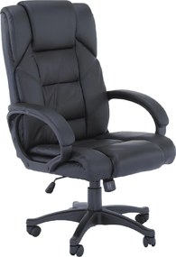 Kancelářské křeslo, černá ekokůže, SIEMO NEW