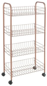 Kovový pojízdný regál v měděné barvě 41x84 cm Ascona – Metaltex