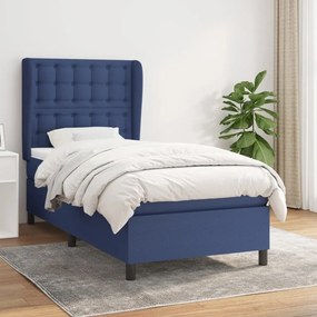 vidaXL Box spring postel s matrací 90x190 cm textil [3128245] Barva: Modrá