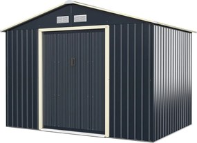 Costway Zahradní kůlna Steel Multifunkční kůlna – 277 × 202 × 191 cm, šedá