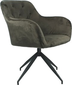 Otočná jídelní židle ARKTIDA - látka Velvet, hnědá / černá