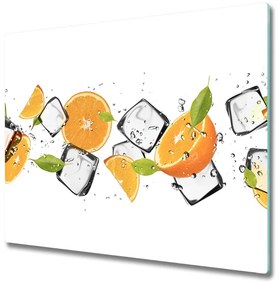 Skleněná krájecí deska Pomeranče s ledem 60x52 cm