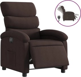 Elektrické polohovací křeslo tmavě hnědé textil 3203959