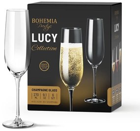 BOHEMIA PRESTIGE LUCY SKLENICE NA ŠAMPAŇSKÉ 270ML SADA 6KS