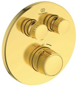 Ideal Standard CeraTherm Navigo - Termostatická sprchová baterie pod omítku pro 2 spotřebiče, Brushed Gold A7296A2