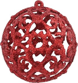 Sada vánočních baněk 100 kusů 3/4/6 cm červená 245710