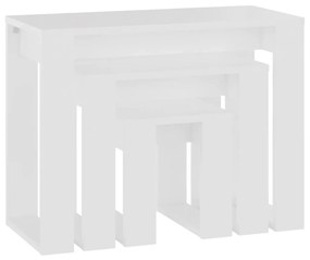 Hnízdové stolky 3 ks bílé kompozitní dřevo - Default Title