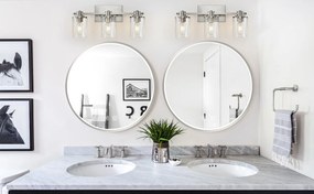 Kulaté dotykové zrcadlo s LED osvětlením MMJ 70 cm stříbrné