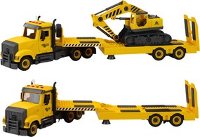 LEAN Toys Nákladní auto, odtahovka, model ke složení, DIY, pásové rypadlo, světla, zvuky