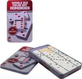 Domino v kovovém boxu / Společenská hra / 28 dílků / kov / od 3 let