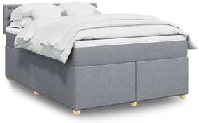 Box spring postel s matrací světle šedá 140 x 190 cm textil 3286689